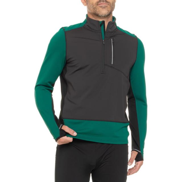 (取寄) スマートウール アクティブ フリース ウィンド シャツ - ジップ ネック, メリノ ウール, ロング スリーブ SmartWool Active Fleece Wind Shirt - Zip Neck, Merino Wool, Long Sleeve Evergreen