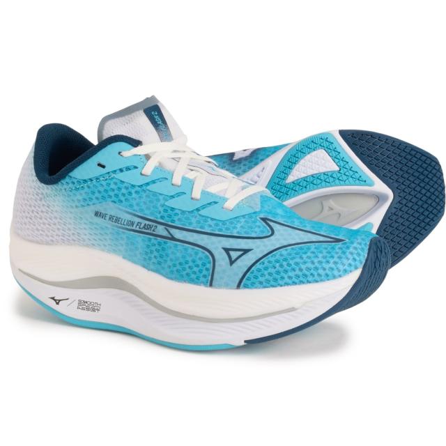 (取寄) ミズノ レディース ウェーブ リベリオン フラッシュ 2 ランニング シューズ Mizuno women Wave Rebellion Flash 2 Running Shoes (For Women)   Blue-Blue Wing Teal