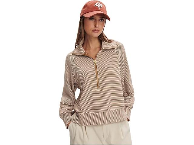 (取寄) バーリー レディース ミラノ 1/2 ジップ スウェット 2.0 Varley women Milano 1/2 Zip Sweat 2.0 Golden Bronze/Egret