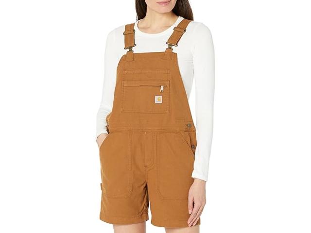 (取寄) カーハート レディース ラギッド フレックス リラックスド-フィット フィット キャンバス ショートール Carhartt women Rugged Flex Relaxed Fit Canvas Shortall Carhartt Brown
