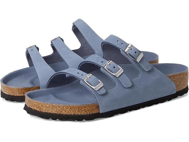 (取寄) ビルケンシュトック レディース フロリダ - ヌバック Birkenstock women Florida - Nubuck Stone Blue