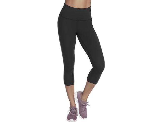 (取寄) スケッチャーズ レディース ゴー ウォーク ハイ ウェスト ミッドカーフ レギングス SKECHERS women SKECHERS GO WALK High Waisted Midcalf Leggings Black