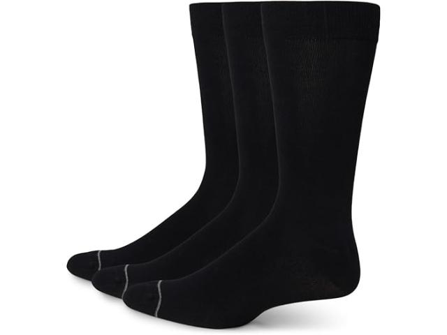 (取寄) フローシャイム メンズ バンブー フラッツ クルー ドレス 3-パック ソックス Florsheim men Bamboo Flat Crew Dress 3-Pack Socks Black