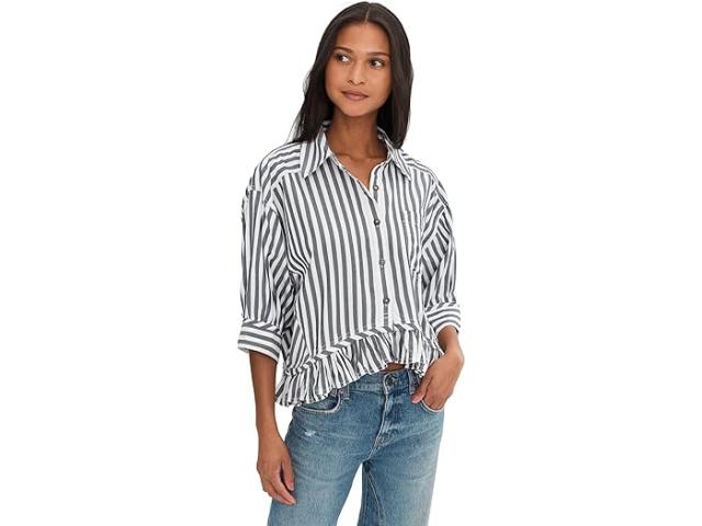 (取寄) フリーピープル レディース ウィー ザ フリー ベイリー ストライプ シャツ Free People women We The Free Bailey Stripe Shirt Nautical Navy Combo