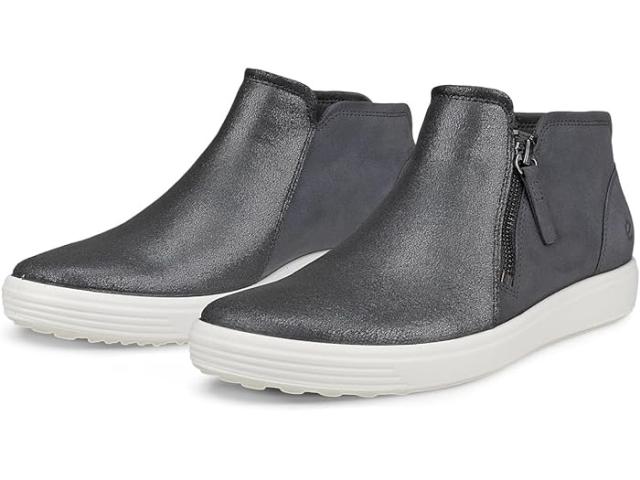 (取寄) エコー レディース ソフト 7 ロー カット ジップ ブーティ ECCO women Soft 7 Low Cut Zip Bootie Silver llic/Magnet Nubuck