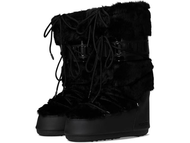 (取寄) ムーンブーツ レディース アイコン フォー ファー MOON BOOT women Icon Faux Fur Black
