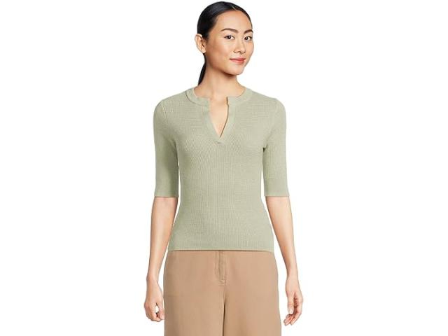 (取寄) リラ P レディース エルボー スリーブ スプリット ネック セーター Lilla P women Elbow Sleeve Split Neck Sweater Peapod