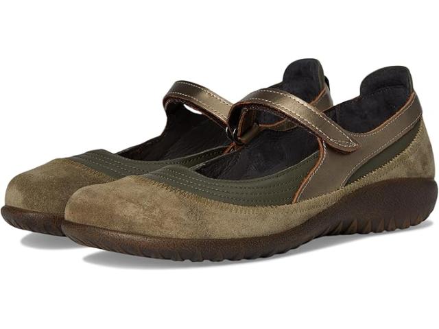 (取寄) ナオト レディース キレイ Naot women Kirei Soft Green Leather/Hunter Green Suede/Pewter Leather