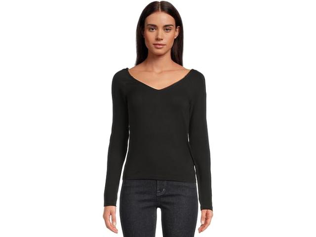 (取寄) メイドウェル レディース ダブル V-ネック トップ Madewell women Madewell Double V-Neck Top Jet Black