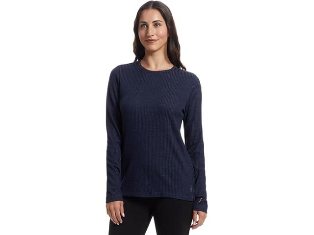 (取寄) スマートウール レディース サーマル メリノ リブ クルー Smartwool women Thermal Merino Rib Crew Nightfall Blue-Deep Navy