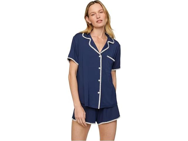 (取寄) エバージェイ レディース フリーダ リラックスド-フィット ショーツ Pj セット Eberjey women Frida Relaxed Shorts Pj Set Navy/Ivory