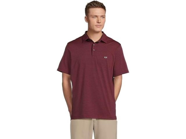 (取寄) ヴィンヤードヴァインズ メンズ ブラッドリー ストライプ サンカティ ポロ Vineyard Vines men Bradley Stripe Sankaty Polo Crimson/Deep Bay