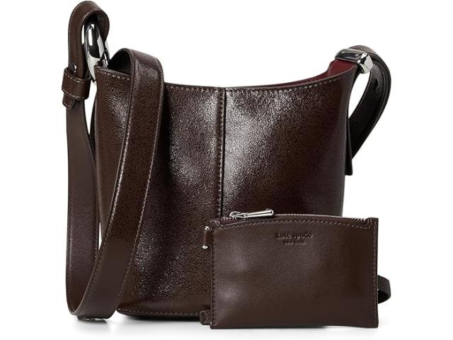 (取寄) ケイトスペード レディース ハロ グレイズ レザー ミニ バケット Kate Spade New York women Halo Glazed Leather Mini Bucket Hot Fudge