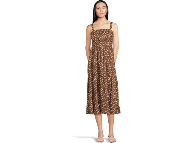 (取寄) トードアンドコー レディース タージ ヘンプ ティアード ミディ スリーブレス ドレス Toad&Co women Taj Hemp Tiered Midi Sleeveless Dress Chestnut Floral Print