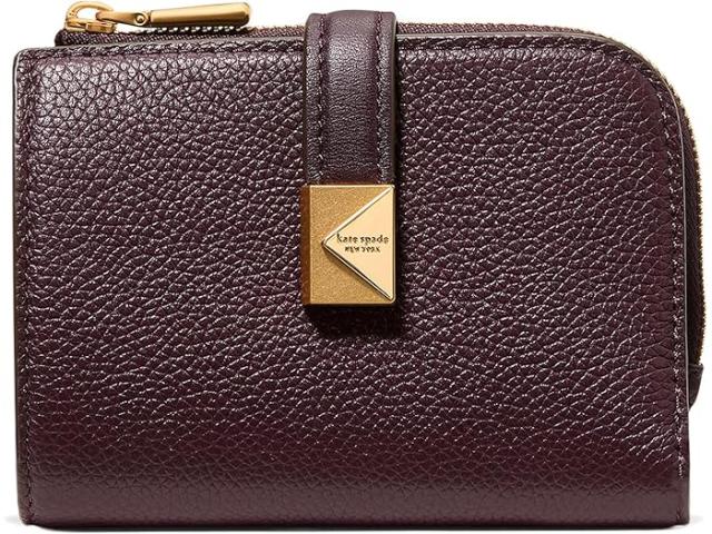 (取寄) ケイトスペード レディース トライベッカ ペブルド レザー スモール コンパクト ウォレット Kate Spade New York women Tribeca Pebbled Leather Small Compact Wallet Blackberry Jam