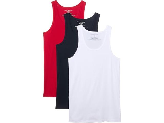 (取寄) トミーヒルフィガー メンズ コットン クラシック 3-パック A-シャツ   men Cotton Classic 3-pack A-shirt Red