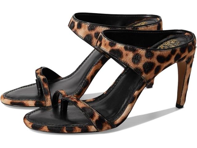 (取寄) ヴィンスカムート レディース ブリッサ トゥ ループ ハイ ヒール ミュール サンダル Vince Camuto women Brisa Toe Loop High Heel Mule Sandals Tan Multi/Black