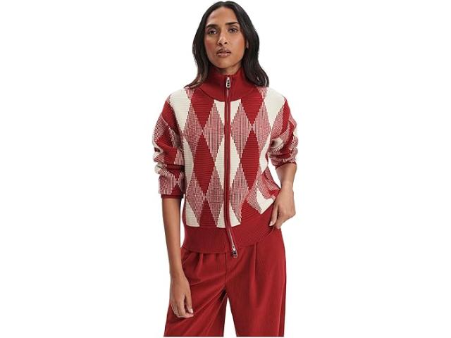 (取寄) バーリー レディース カリナ ジャカード ニット ジャケット Varley women Karina Jacquard Knit Jacket Red Dahlia