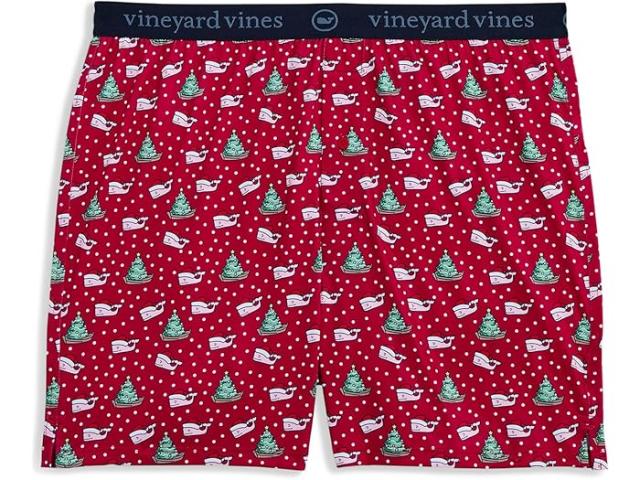 (取寄) ヴィンヤードヴァインズ メンズ サンカティ パフォーマンス ボクサー ブリーフ - ストライプ Vineyard Vines men Sankaty Performance Boxer Brief - Stripe Santa Whale Red