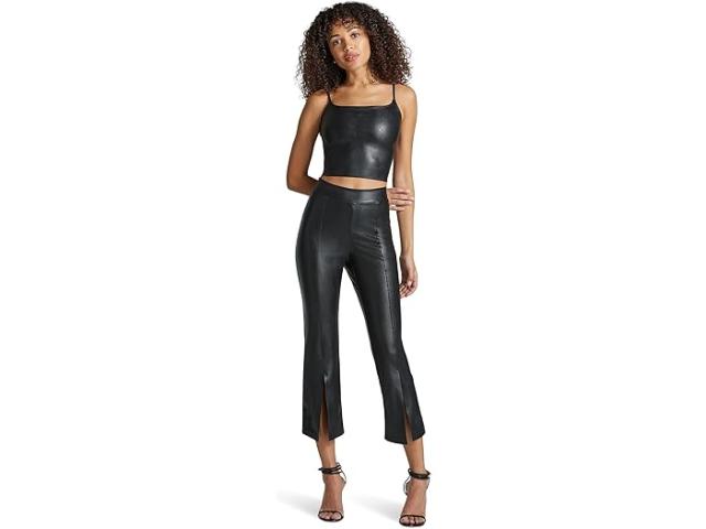 (取寄) コマンドー レディース フォー レザー 7/8 スプリット フロント パンツ Commando women Faux Leather 7/8 Split Front Pant Black