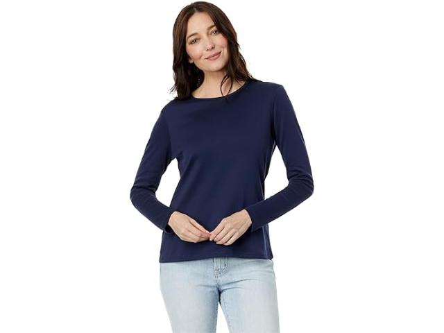 (取寄) エルエルビーン レディース ピマ クルー ネック ロング スリーブ L.L.Bean women L.L.Bean Pima Crew Neck Long Sleeve Raven Blue