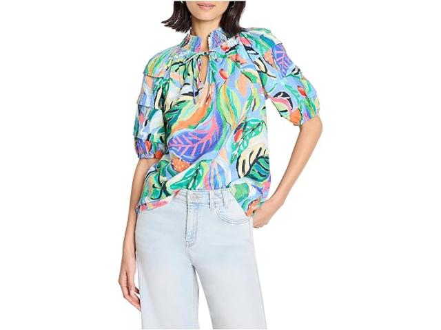 (取寄) ニックゾー レディース ピティート アイランド ビート トップ NIC+ZOE women Petite  Beat Top Blue Multi