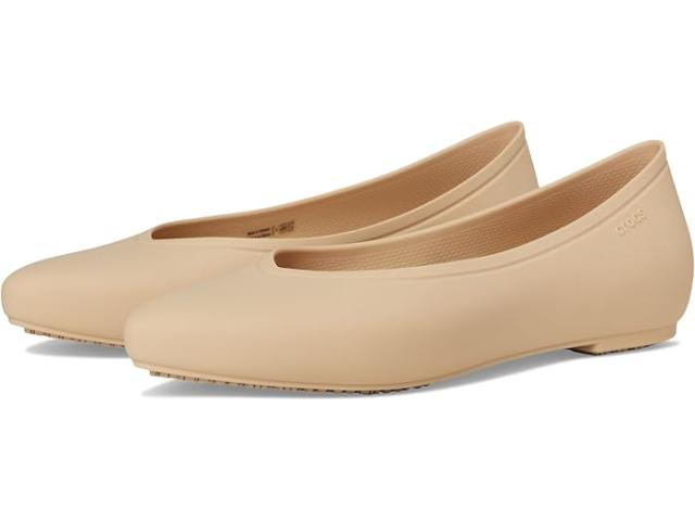 (取寄) クロックスワーク レディース オン ザ クロック ワーク フラッツ Crocs Work women On the Clock Work Flats Chai