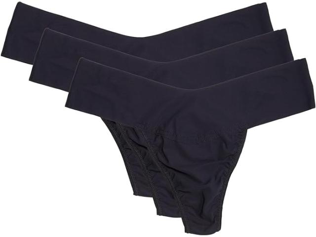 (取寄) ハンキー パンキー レディース ブレスソフト ナチュラル ライズ 3-パック Hanky Panky women Hanky Panky BreatheSoft Natural Rise 3-Pack Black/Black/Black