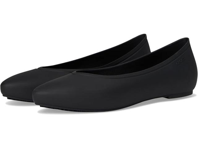 (取寄) クロックスワーク レディース オン ザ クロック ワーク フラッツ Crocs Work women On the Clock Work Flats Black