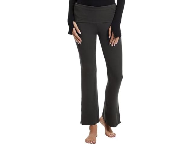 (取寄) ベアフットドリームス レディース ウルトラ ソフト リブ フォールド オーバー パンツ Barefoot Dreams women Ultra Soft Rib Fold Over Pant Dark Moss