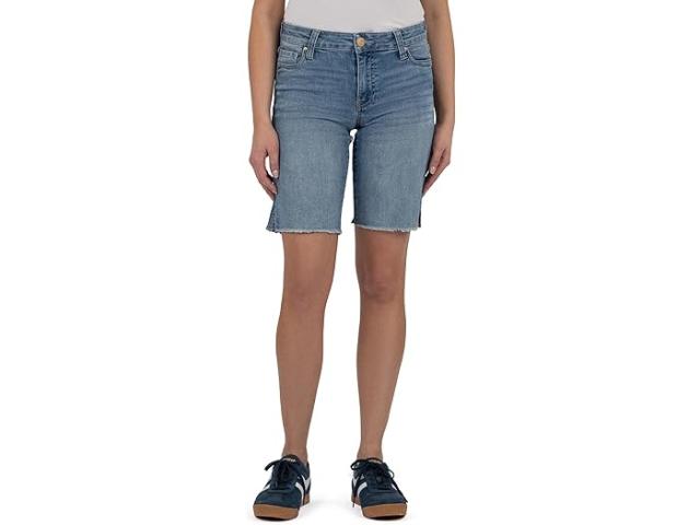 (取寄) カット フロム ザ クロス レディース ナタリー バック ポケッツ KUT from the Kloth women NATALIE BERMUDA-REGULAR BACK POCKETS Ferocious With Medium Base Wash