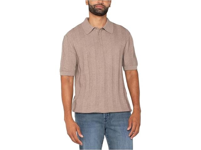 (取寄) リバプールロサンゼルス メンズ ショート スリーブ セーター ニット ポロ Liverpool Los Angeles men Short Sleeve Sweater Knit Polo Taupe