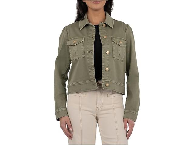 (取寄) カット フロム ザ クロス レディース ジョセリン トラッカー ジャケット ウィズ ポケッツ KUT from the Kloth women Jocelyn Trucker Jacket With Pockets Sage