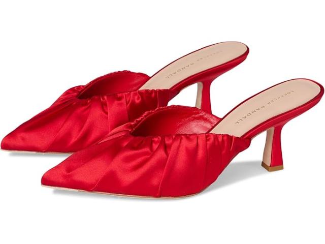 (取寄) ロフラー ランドール レディース イネス スモック ミュール Loeffler Randall women Inez Smocked Mid-heel Mule Red