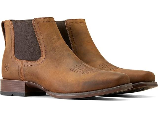 (取寄) アリアット メンズ ブッカー ウルトラ スクエア トゥ ウェスタン ブーツ Ariat men Ariat Booker Ultra Square Toe Western Boots Oily Distressed Tan