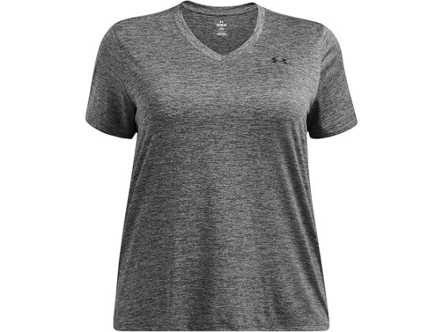 (取寄) アンダーアーマー レディース プラス サイズ テック ショート スリーブ V-ネック ツイスト Under Armour women Under Armour Plus Size Tech Short Sleeve V-Neck Twist Castlerock/Black