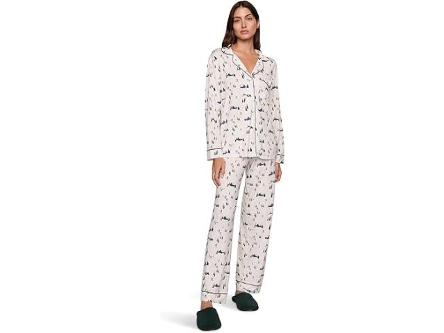 (取寄) エバージェイ レディース ジゼル プリンテッド ロング Pj セット Eberjey women Gisele Printed Long Pj Set Ski Chalet Ivory/Pine