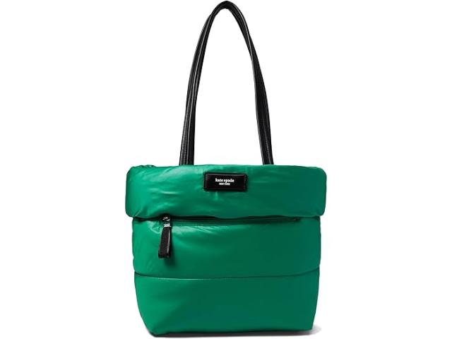 (取寄) ケイトスペード レディース パフド パフィー ファブリック スモール トート Kate Spade New York women Puffed Puffy Fabric Small Tote Wintergreen