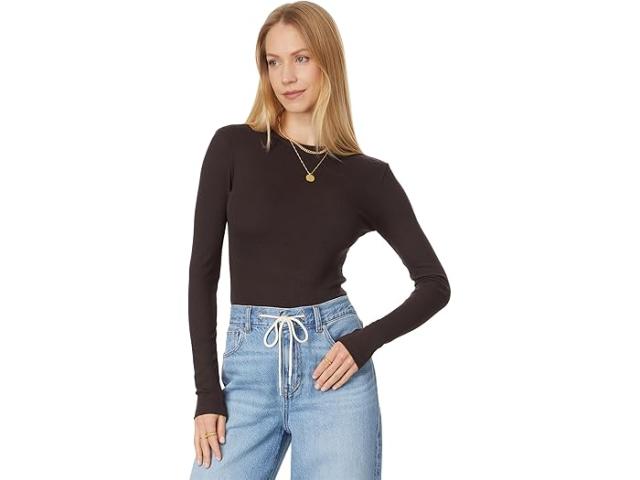 (取寄) メイドウェル レディース モーダル リブ ロング スリーブ クルー ネック Madewell women Madewell Modal Rib Long Sleeve Crew Neck Dark Carob