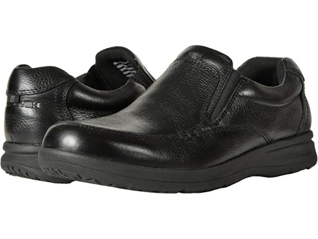 (取寄) ナン ブッシュ メンズ カム モック トゥ スリッポン Nunn Bush men Cam Moc Toe Slip-On Black Tumbled Leather
