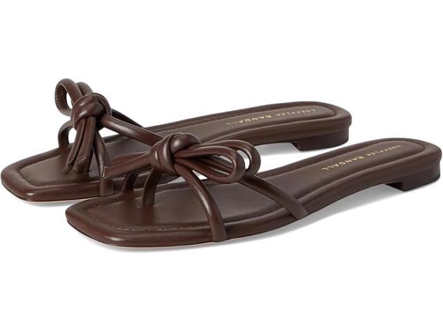 (取寄) ロフラー ランドール レディース ハドリー レザー ボウ フラッツ サンダル Loeffler Randall women Hadley Leather Bow Flat Sandals Chocolate