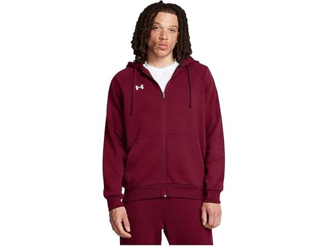 (取寄) アンダーアーマー メンズ ライバル フリース フル ジップ ブーディ Under Armour men Rival Fleece Full Zip Hoodie Cardinal/White