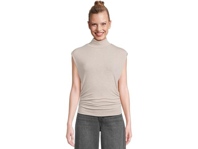 (取寄) マイケル スターズ レディース ティーナ モック ネック トップ Michael Stars women Tina Mock Neck Top Oatmeal