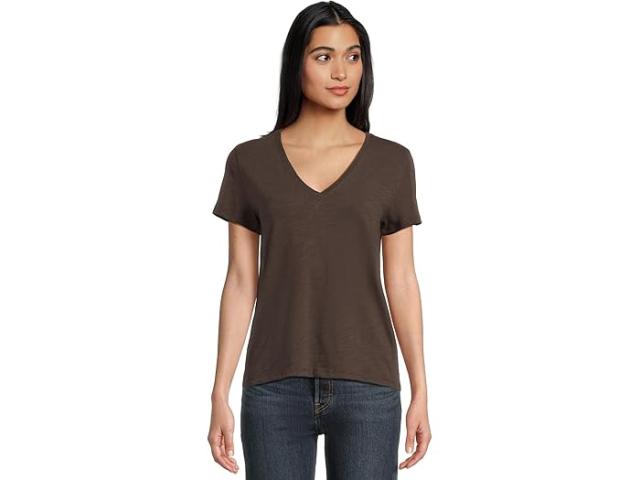 (取寄) リラ P レディース ショート スリーブ バック シーム V-ネック Lilla P women Short Sleeve Back Seam V-Neck Espresso