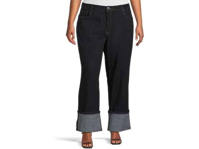 (取寄) カット フロム ザ クロス レディース プラス サイズ シャーロット ハイ ライズ ファブ AB ワイド アップ KUT from the Kloth women Plus Size Charlotte High Rise Fab Ab Wide Leg-Roll Up Distinguished W/Euro Base Wash