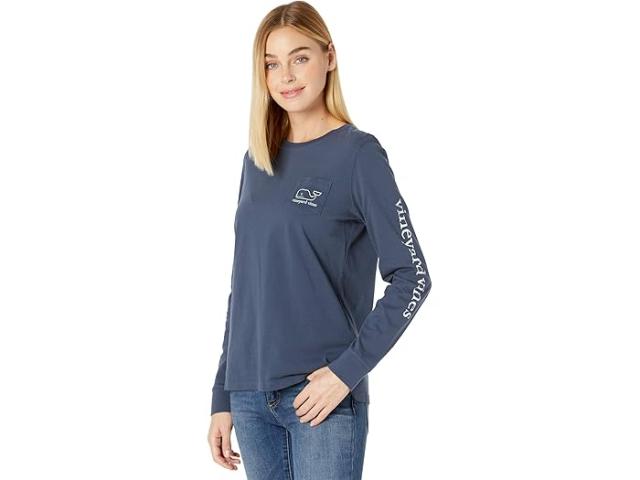 (取寄) ヴィンヤードヴァインズ レディース ロング スリーブ ホエール プリント ティー Vineyard Vines women Long Sleeve Whale Print Tee Blue Blazer
