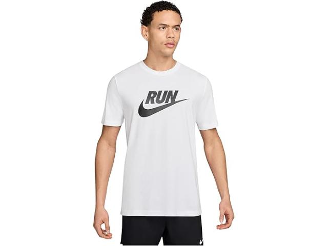 (取寄) ナイキ メンズ ドライ-フィット ラン スウォッシュ T-シャツ Nike men Dri-fit Run Swoosh T-shirt White