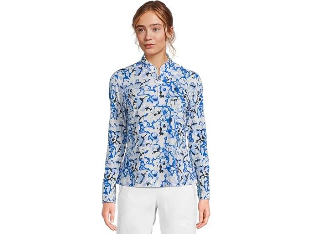 (取寄) ジェイミー サドック レディース サンセンス ドリームスケープ プリント ロング スリーブ 1/4 ジップ サン プロテクション トップ Jamie Sadock women Sunsense Dreamscape Print Long Sleeve 1/4 Zip Sun Protection Top Electric Blue