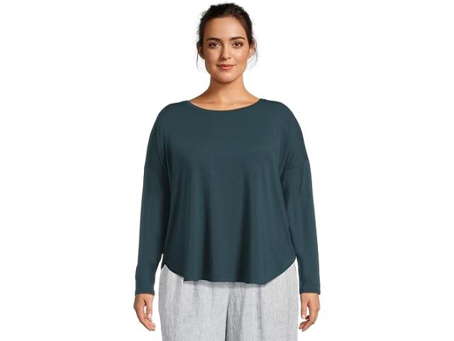 (取寄) アイリーン フィッシャー レディース ラウンド ネック ボクシー トップ Eileen Fisher women Round Neck Boxy Top Alpine