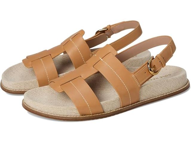 (取寄) コールハーン レディース マーリー フィッシャーマン フットベッド サンダル Cole Haan women Marlee Fisherman Footbed Sandals Biscuit Leather/Natural Canvas